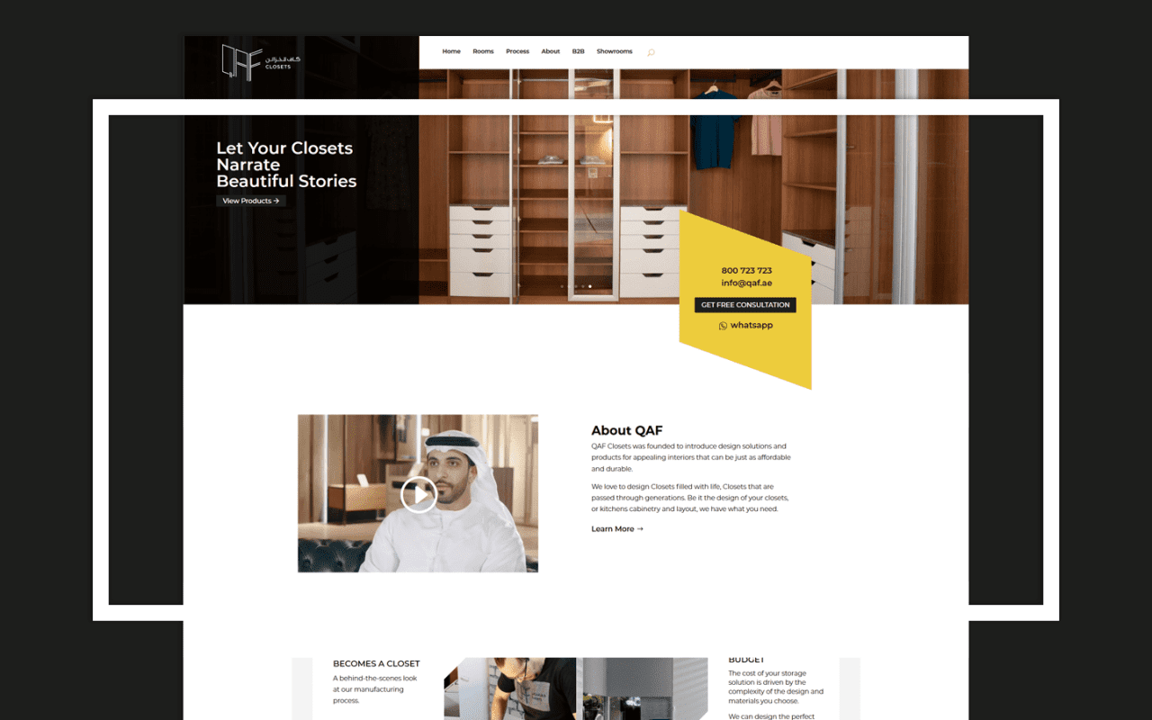 QAF Closets, UAE - UI UX design and full stack web software development ...